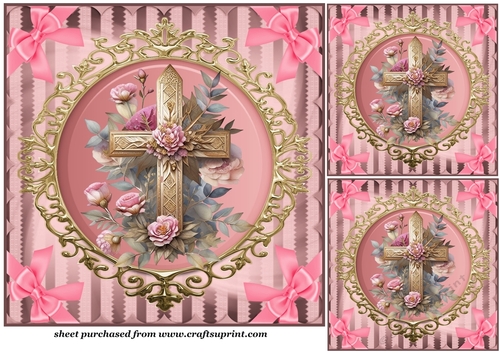 3 Floral cross card fronts/toppers 3 - CUP1208432_659 | Craftsuprint