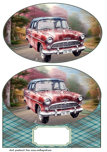 Vintage car card front 1 - CUP1209352_659 | Craftsuprint