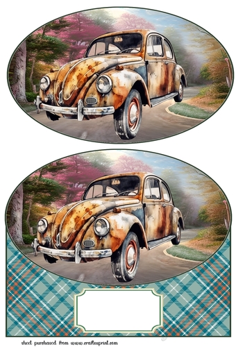 Vintage car card front 3 - CUP1209354_659 | Craftsuprint