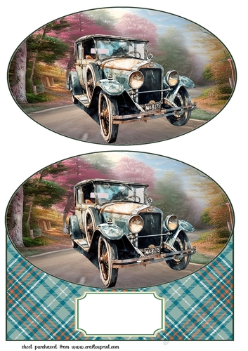 Vintage car card front 4 - CUP1209355_659 | Craftsuprint