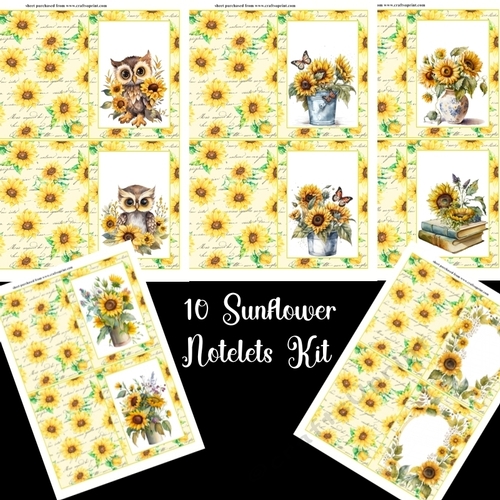 10 Sunflower Notelets kit - CUP1209651_659 | Craftsuprint