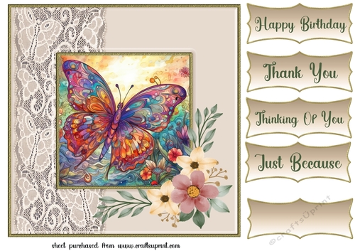 Colourful butterfly card front 7 - CUP1209899_659 | Craftsuprint
