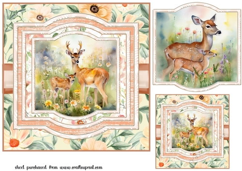 Deer and baby card front 7 - CUP1209991_659 | Craftsuprint