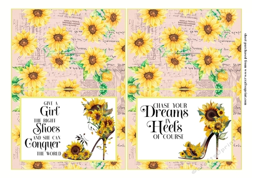2 Sunflower shoe notelets 2 - CUP1210679_659 | Craftsuprint