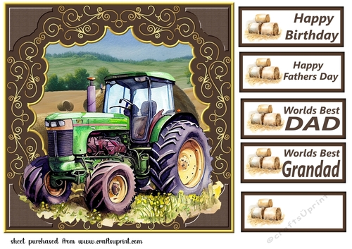 Tractor card front 5 - CUP1211686_659 | Craftsuprint