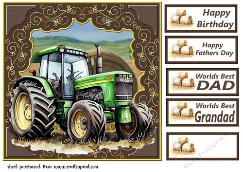 Tractor card front 8 - CUP1211689_659 | Craftsuprint
