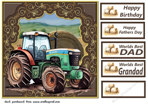 Tractor card front 9 - CUP1211690_659 | Craftsuprint