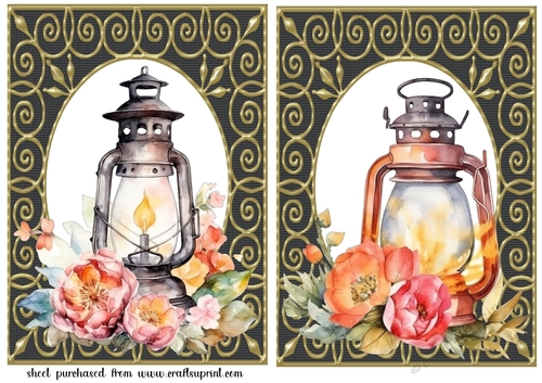 2 Floral lantern card fronts/toppers 3 - CUP1211916_659 | Craftsuprint