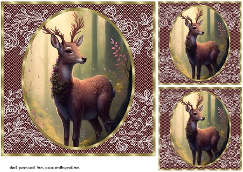 3 Deer in forest card fronts/toppers 3 - CUP1211971_659 | Craftsuprint