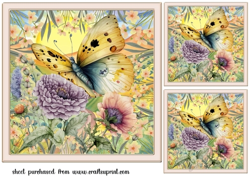 3 Framed yellow butterfly card fronts/toppers 1 - CUP1212145_659 ...