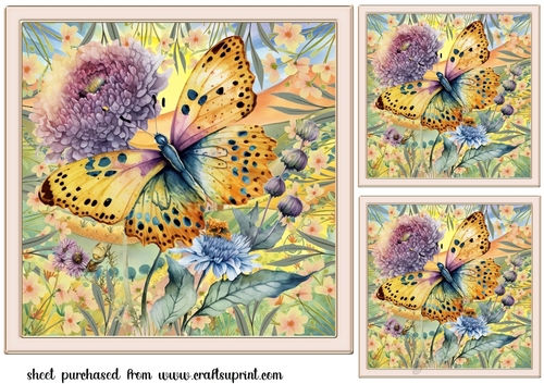 3 Framed yellow butterfly card fronts/toppers 3 - CUP1212147_659 ...