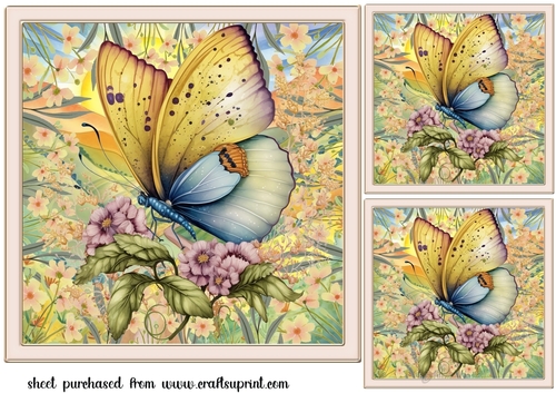 3 Framed yellow butterfly card fronts/toppers 5 - CUP1212149_659 ...