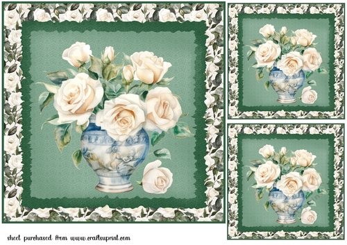 3 White rose card fronts/toppers - CUP1213369_659 | Craftsuprint