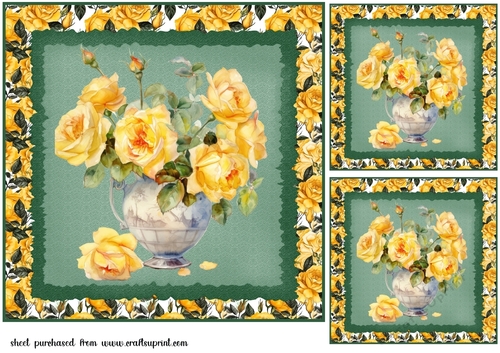 3 Yellow rose card fronts/toppers 1 - CUP1213372_659 | Craftsuprint