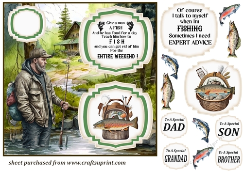 2 Panel fishing themed card front1 - CUP1213753_659 | Craftsuprint