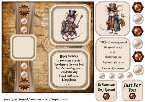 2 Panel Steampunk mouse card front 1 - CUP1213861_659 | Craftsuprint