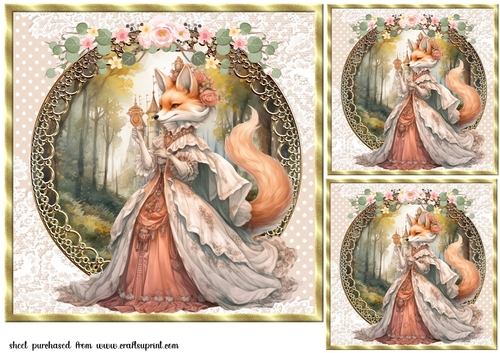 3 Princess fox card fronts/toppers 4 - CUP1214102_659 | Craftsuprint