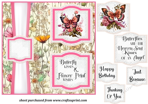 2 Panel pink butterfly card front 2 - CUP1214338_659 | Craftsuprint
