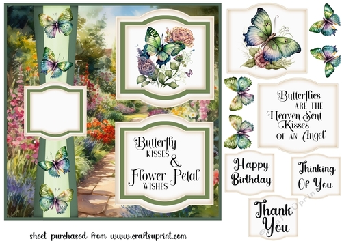 2 Panel green butterfly card front 1 - CUP1214862_659 | Craftsuprint