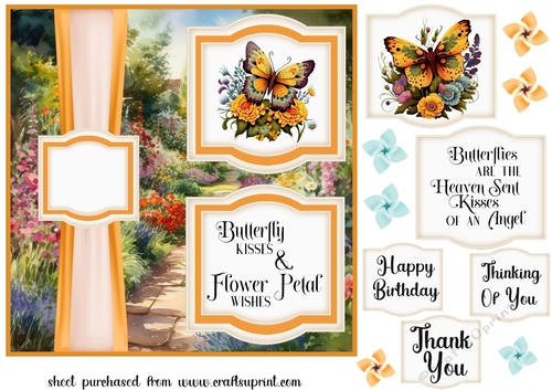 2 Panel orange butterfly card front 3 - CUP1214881_659 | Craftsuprint