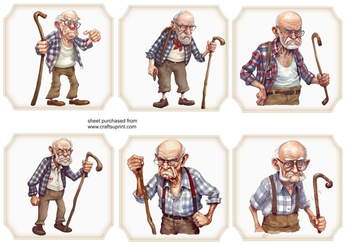 6 Grumpy Grandad toppers - CUP1216412_659 | Craftsuprint