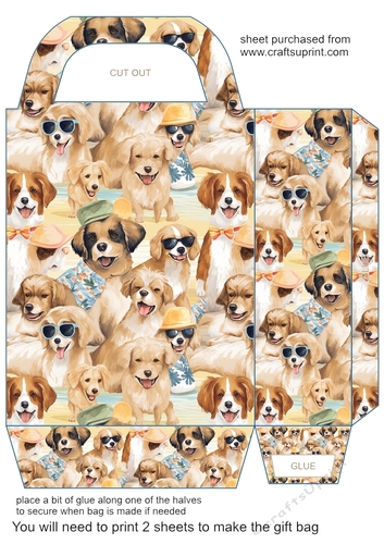 Summer dogs gift bag 7 - CUP1217376_659 | Craftsuprint