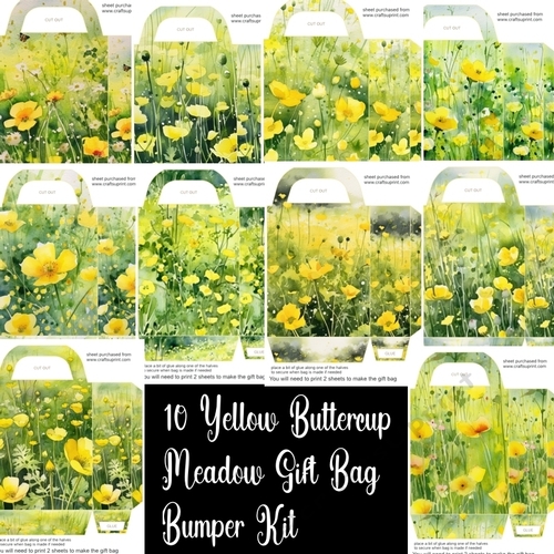 10 Yellow buttercup gift bag bumper kit - CUP1218071_659 | Craftsuprint