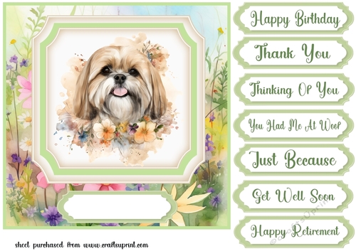 Floral pup card front 12 - CUP1218434_659 | Craftsuprint