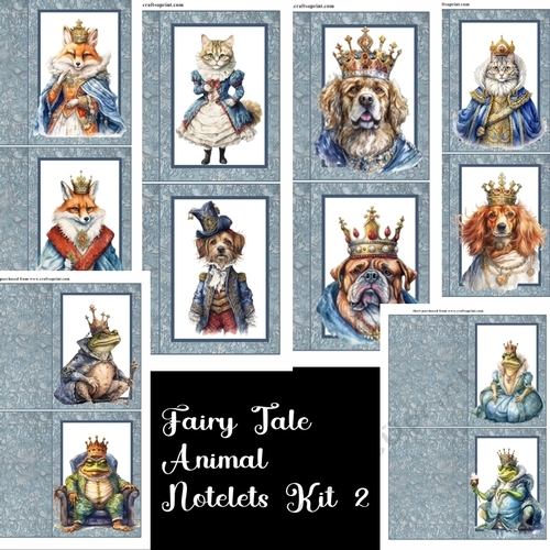 12 Fairy tale animal notelets kit 2 - CUP1218598_659 | Craftsuprint