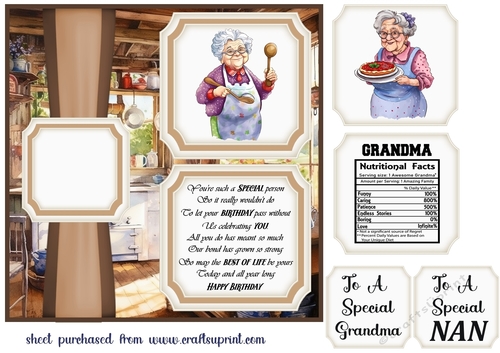 Granny in kitchen card front 1 - CUP1218867_659 | Craftsuprint