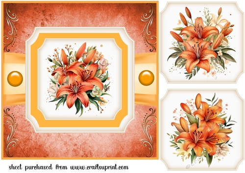 Orange Lily single panel card front 4 - CUP1219384_659 | Craftsuprint