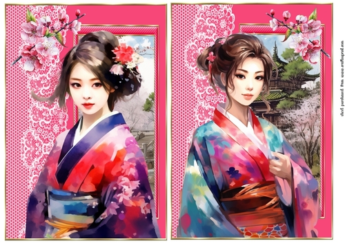 2 Japanese girl card fronts 3 - CUP1219479_659 | Craftsuprint