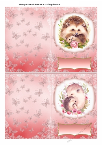2 Pink hedgehog notelets 1 - CUP1219554_659 | Craftsuprint