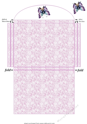 C6 aprox Lilac butterfly envelope box (will fit butterfly easel ...