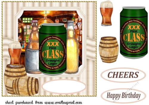 First Class beer themed card front - CUP1221900_659 | Craftsuprint