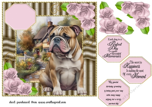 Bull dog card front 1 - CUP1222077_659 | Craftsuprint