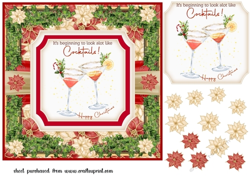 Christmas cocktails card front 6 - CUP1222257_659 | Craftsuprint