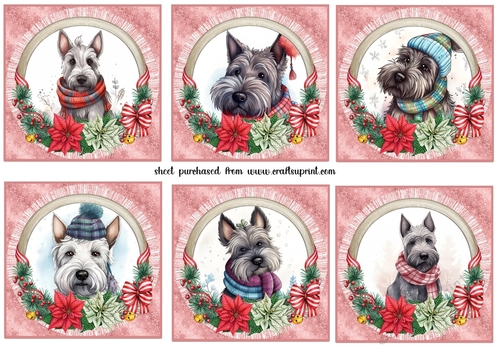 6 Christmas Scottish Terrier toppers 2 - CUP1222778_659 | Craftsuprint