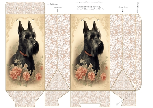 Floral Scottie pinch bag 1 - CUP1223637_659 | Craftsuprint