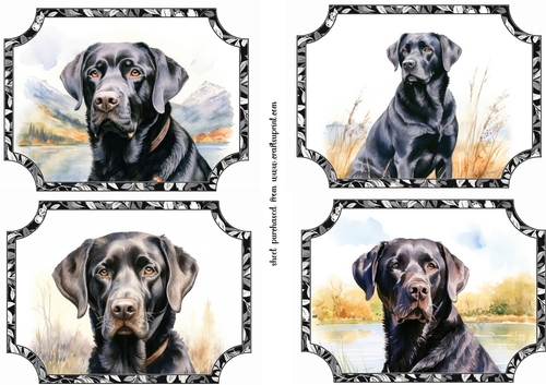 4 Black lab toppers - CUP1223645_659 | Craftsuprint