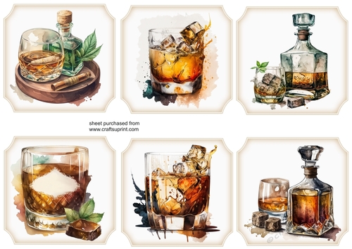 6 Scottish whisky themed toppers 5 - CUP1224116_659 | Craftsuprint