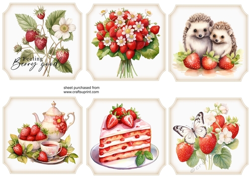 6 Assorted strawberry toppers - CUP1229431_659 | Craftsuprint