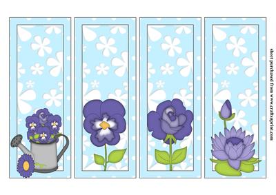 4 Floral Bookmarks or Dl Toppers Set 2 - CUP122943_659 | Craftsuprint