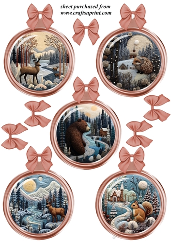5 Light copper Christmas assorted animal bauble toppers 1 - CUP1229619 ...