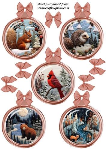 5 Light copper Christmas assorted animal bauble toppers 3 - CUP1229621 ...