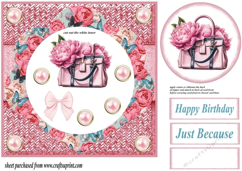 Pink peonies dangler card front 2 - CUP1230038_659 | Craftsuprint