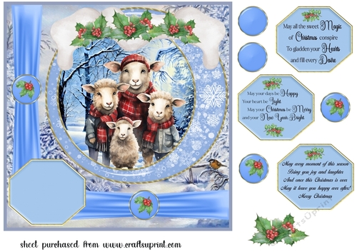 Framed Christmas family card front 4 - CUP1231835_659 | Craftsuprint