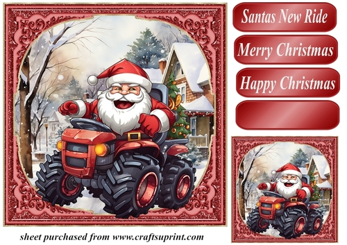 Santas new ride card front 9 - CUP1232248_659 | Craftsuprint