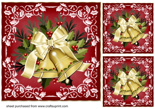 3 Gold bell card fronts/toppers 1 - CUP1232487_659 | Craftsuprint