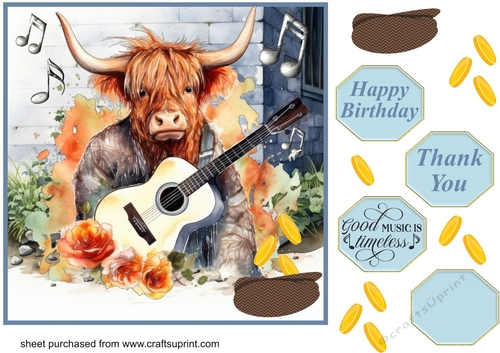 Highland Busker card front 3 - CUP1232617_659 | Craftsuprint